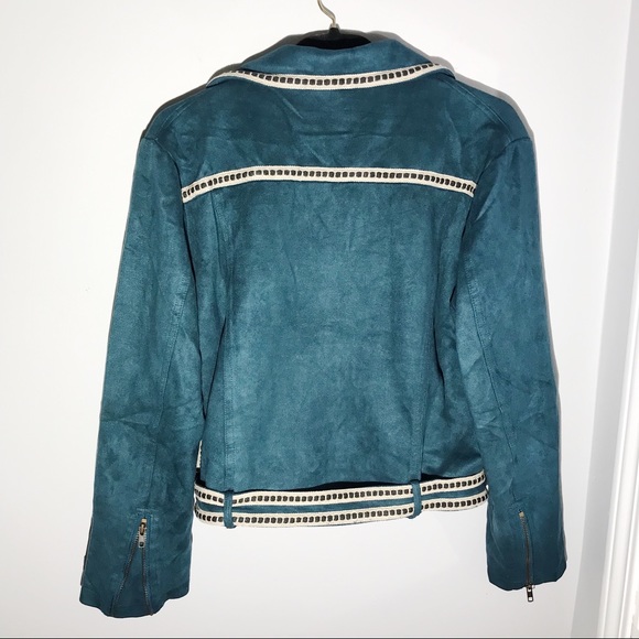 Jaase | Jackets & Coats | Nwt Jaase Boho Blue Suede Jacket With Buckle ...